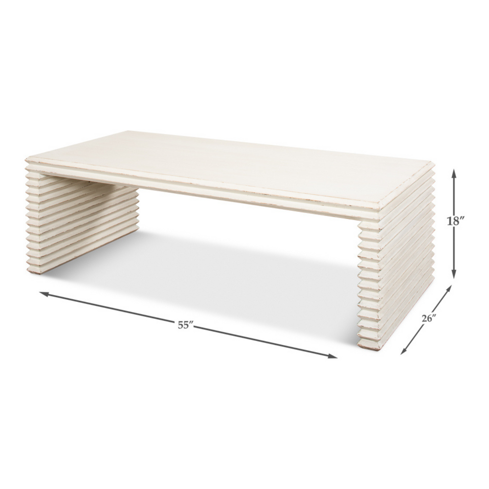 Stacked Cocktail Table - Antique White – Gorgeous Living