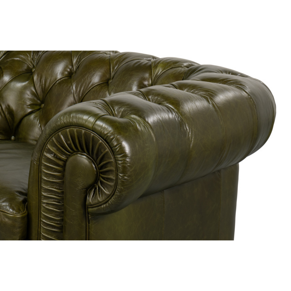 Savile Leather Chair Green – Gorgeous Living