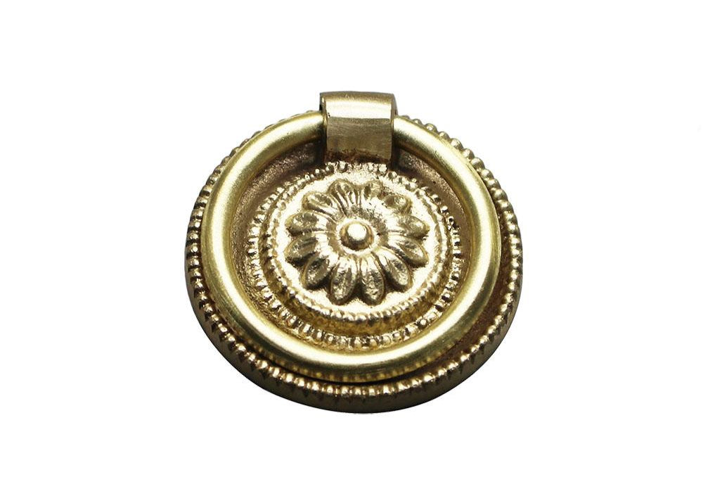 Traditional Rosette Ring Pull, Brass – Gorgeous Living